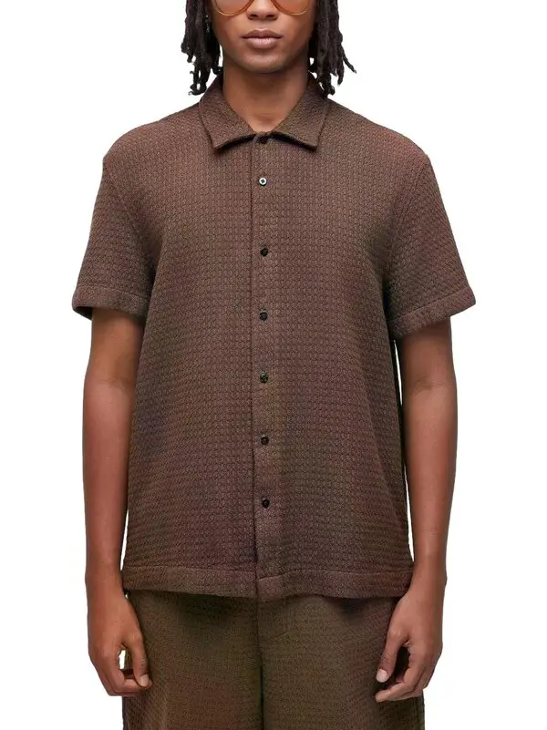 OSKLEN Textured Short-sleeve Shirt - Brown