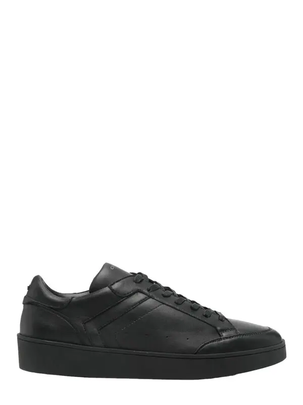 Canali Leather Low Top Sneakers - Black