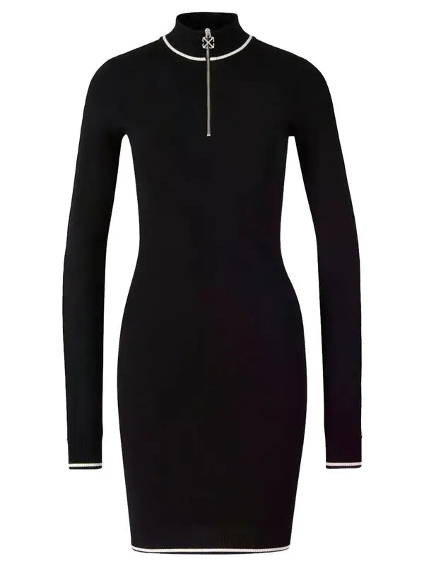 Off-White Zip-fastening Stripe-detail Dress - Black