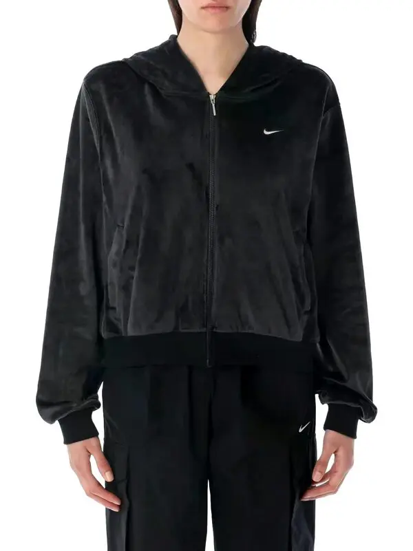 Nike Zip-up Velour Hoodie - Black
