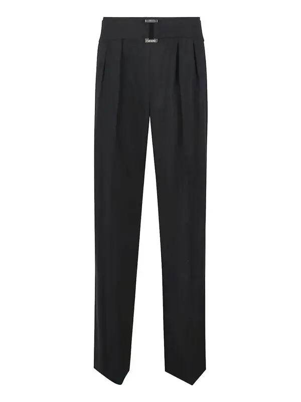 Patrizia Pepe Pleated-front Straight Leg Trousers - Black