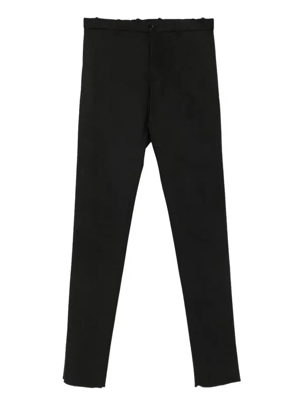 Incotex Frayed-hem Straight Leg Pants - Black