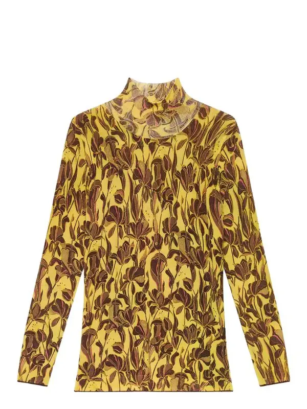 Malìparmi Floral-print Turtleneck Top - Yellow