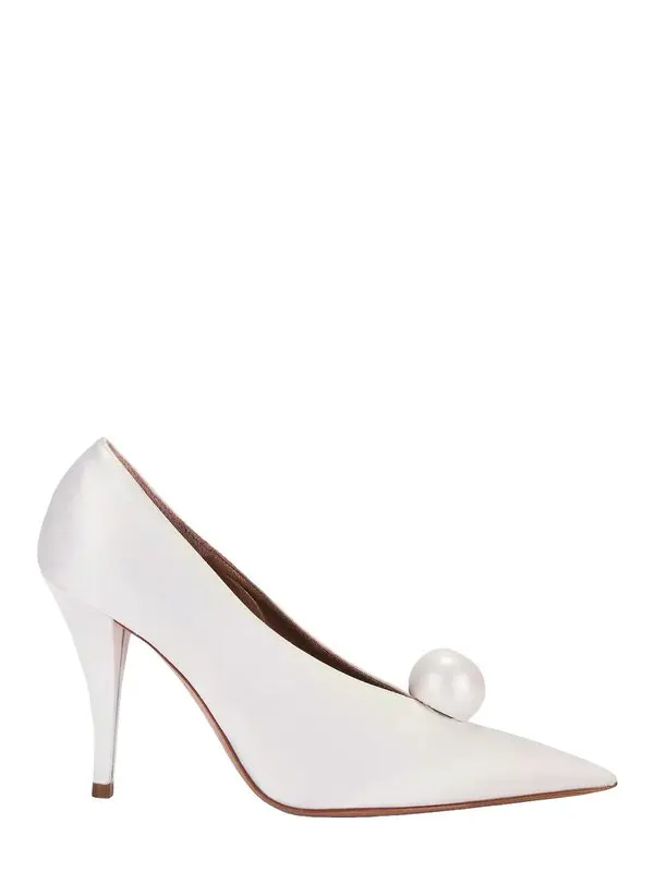 Retrofete 95mm Corinna Pearl-embellished Satin Pumps - White
