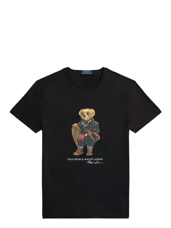 Polo Ralph Lauren Bear-print Cotton T-shirt - Black