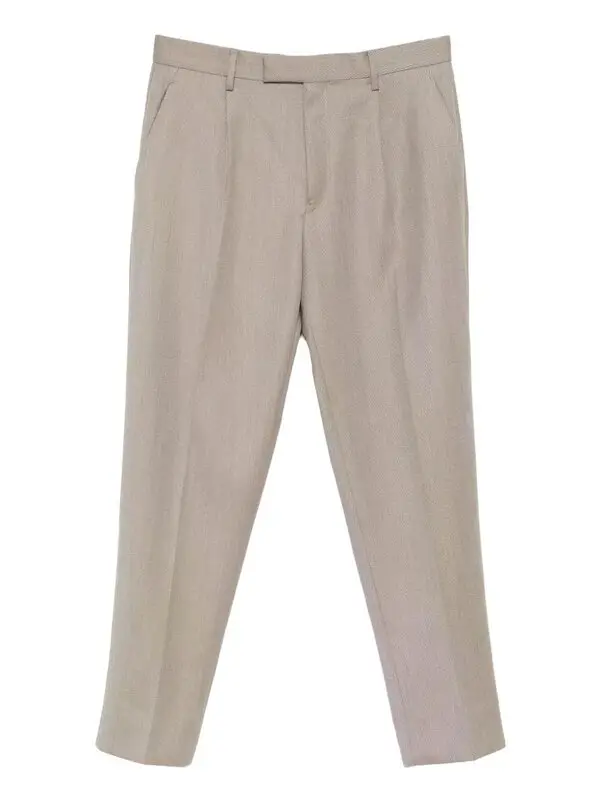 Zegna Pleated-front Trousers - Neutrals
