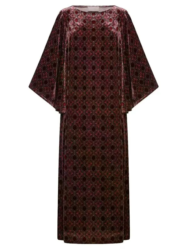 PIERRE-LOUIS MASCIA Geometric-pattern Maxi Dress - Red