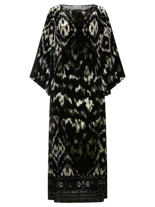 PIERRE-LOUIS MASCIA Geometric-pattern Maxi Dress - Black