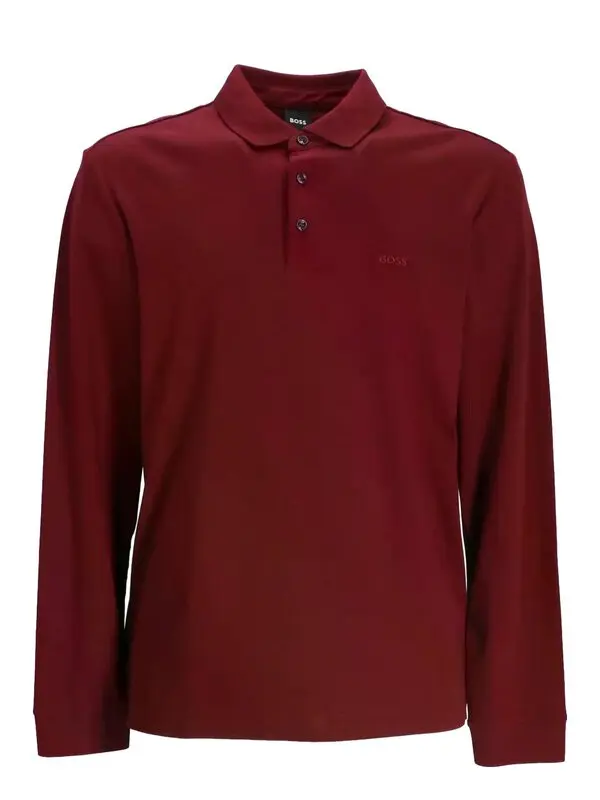 BOSS Logo-embroidered Cotton Polo Shirt - Red