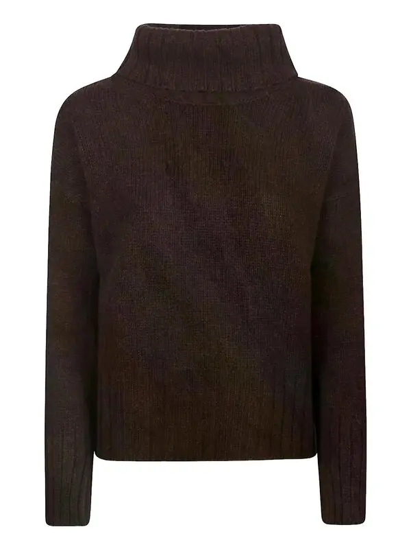 ARAGONA Turtleneck Cashmere Sweater - Brown
