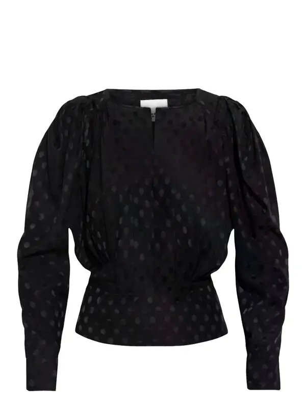 Isabel Marant Polka-dot Puff-sleeve Top - Black