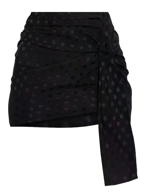 Isabel Marant Polka-dot Draped Mini Skirt - Black