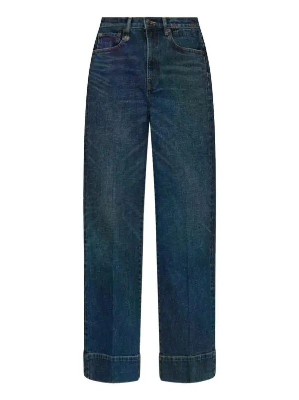 R13 Embroidered Straight-leg Jeans - Blue