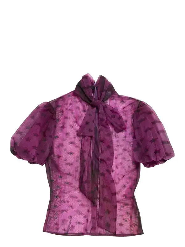 Acne Studios Star-print Puff-sleeve Top - Purple