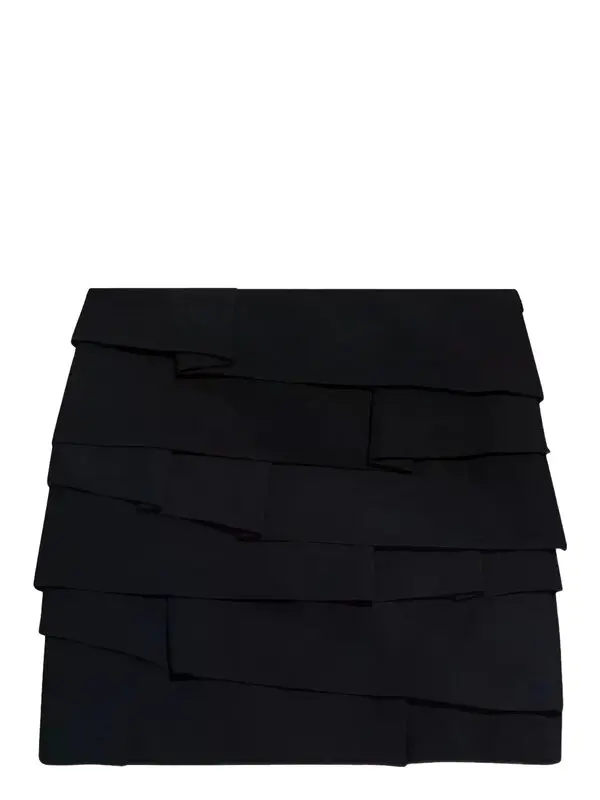 Versace Layered Pleated Mini Skirt - Black