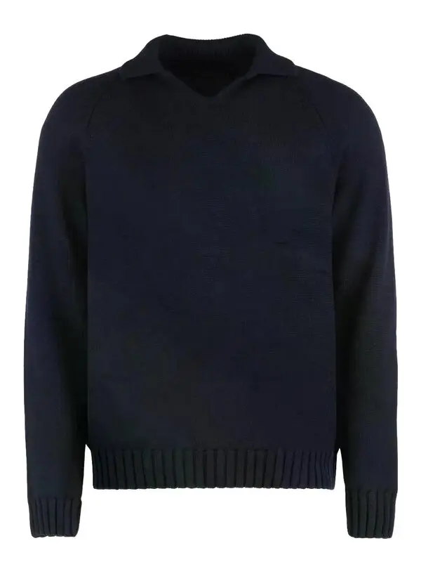 SLOWEAR Polo-neck Wool Sweater - Blue