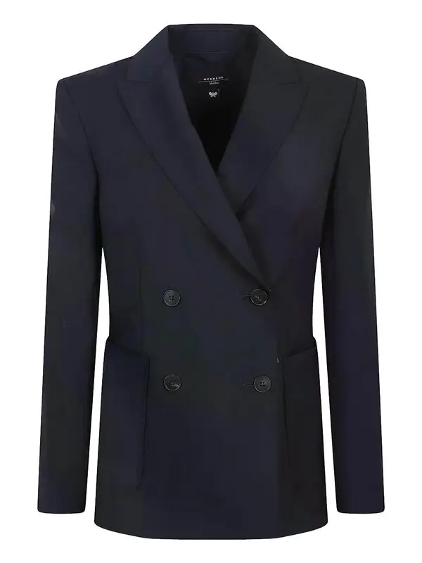 Max Mara Double-breasted Wool Blazer - Blue