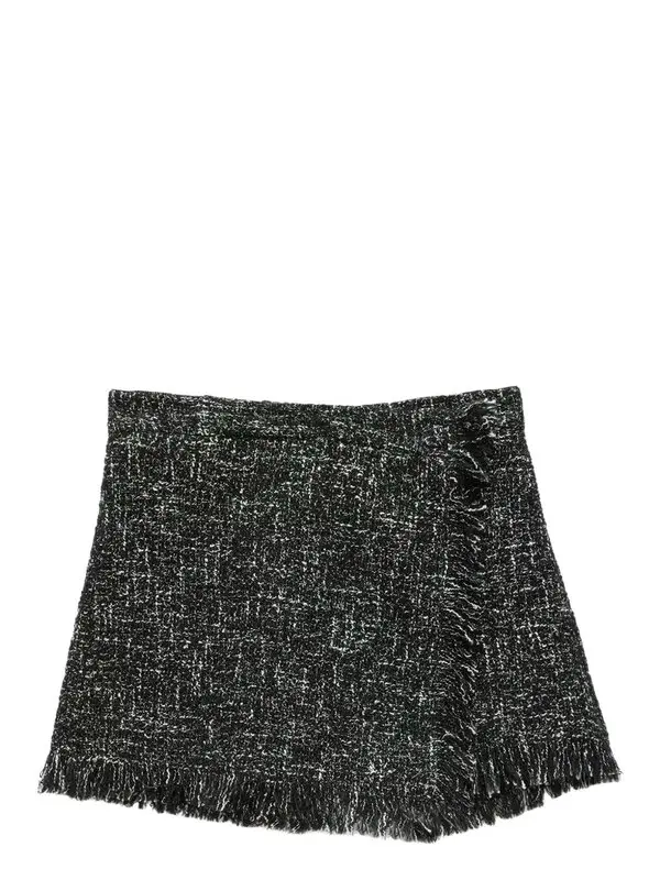 MSGM Tweed Wrap Shorts - Black