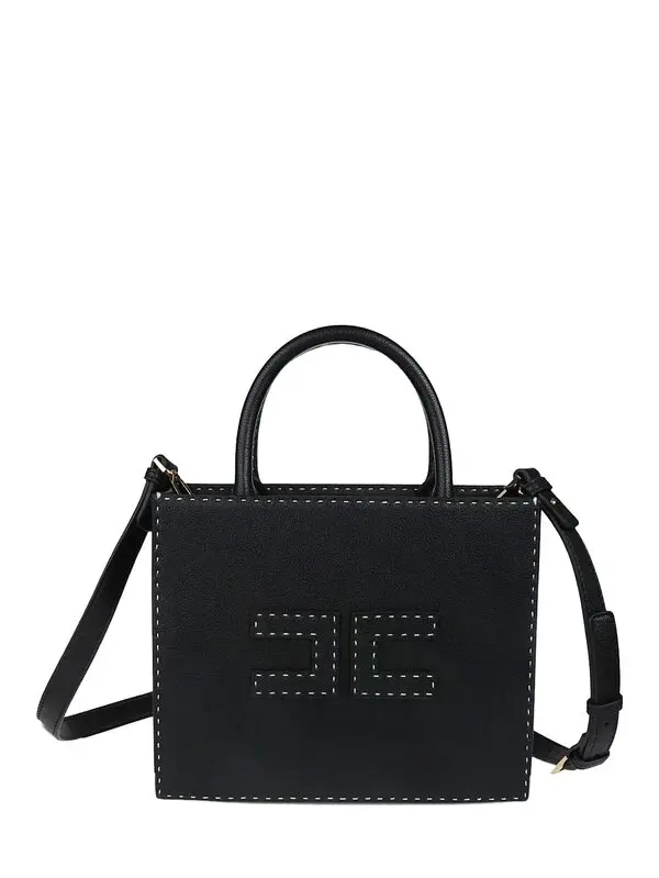 Elisabetta Franchi Logo-appliqué Shoulder Bag - Black