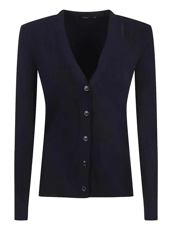 Max Mara Ribbed Knit Cardigan - Blue