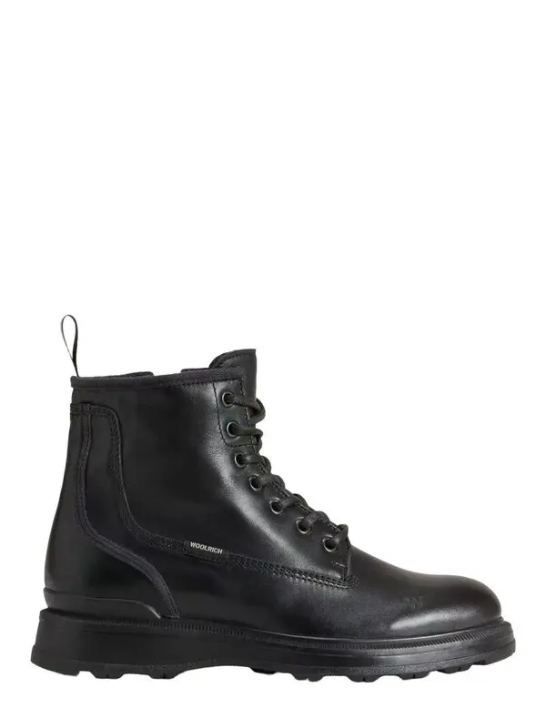 Woolrich Grove Leather Combat Boots - Black