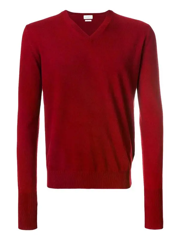 BALLANTYNE V-neck Cashmere Jumper - Red