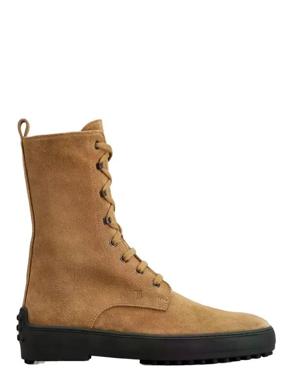 TOD'S Suede Combat Boots - Neutrals