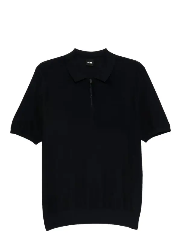 BOSS Zip-fastening Polo Shirt - Blue