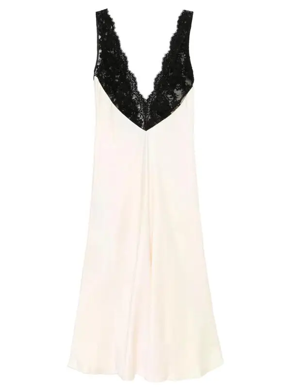 CHB CHRISTIAN BOARO Lace-insert Slip Dress - White