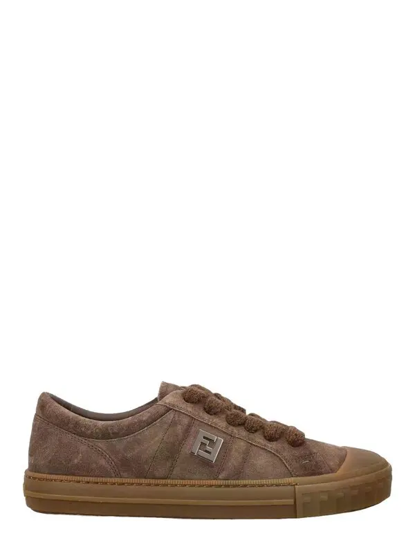 Fendi Domino Suede Sneakers - Brown