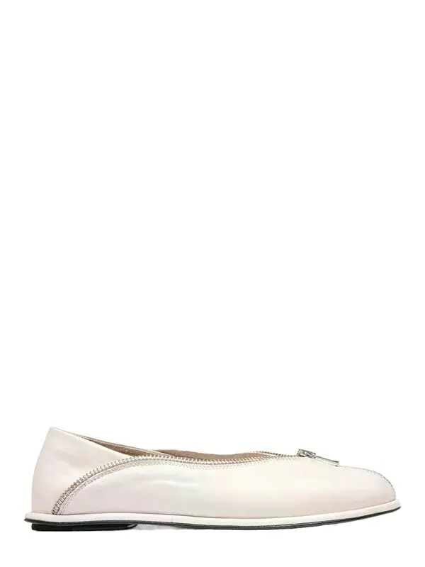 Officine Creative Zip-detail Leather Loafers - White