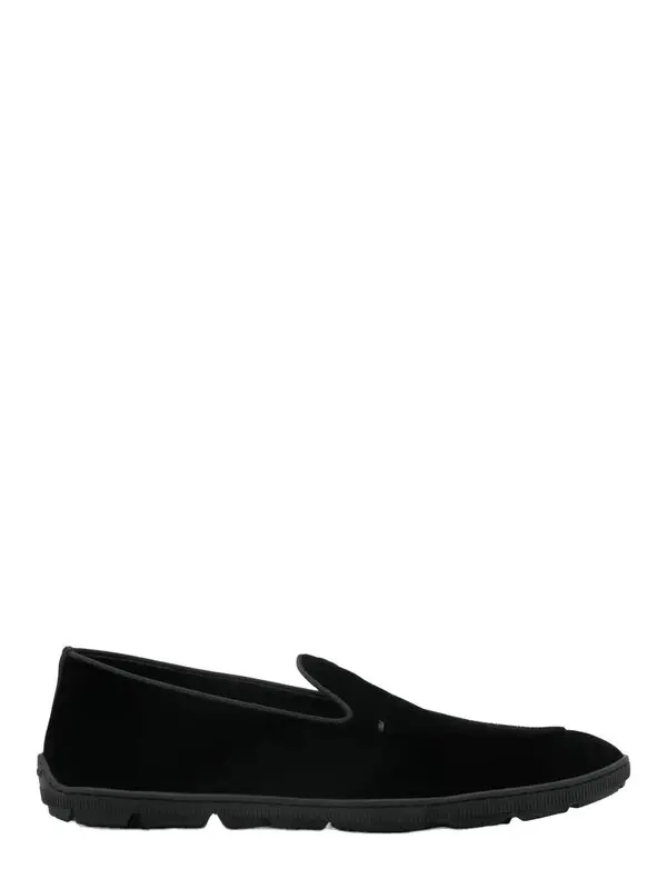 Giorgio Armani Velvet Slip-on Sneakers - Black
