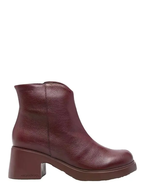 WONDERS 60mm Leather Block-heel Ankle Boots - Red