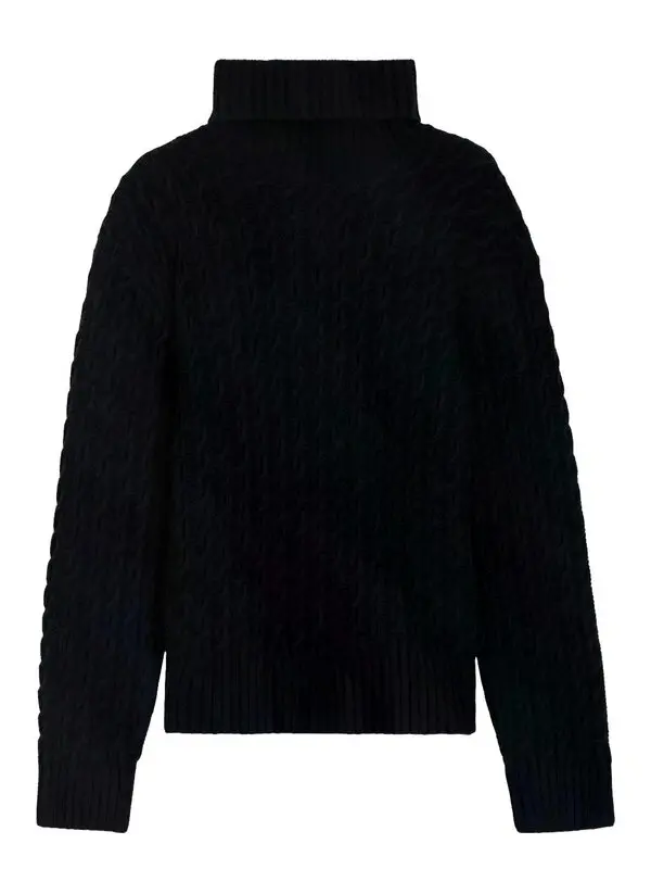 Hugo Boss Cable-knit Turtleneck Sweater - Black