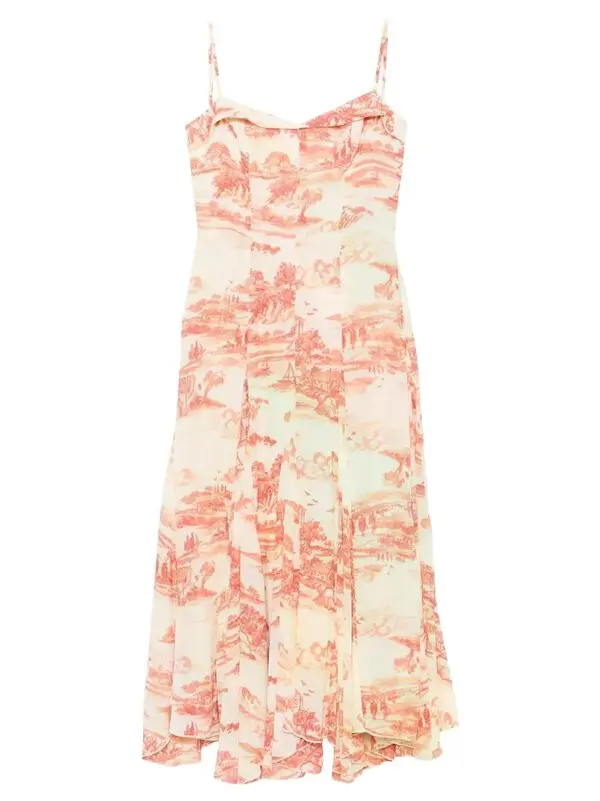 REFORMATION Fredo Printed Dress - Neutrals