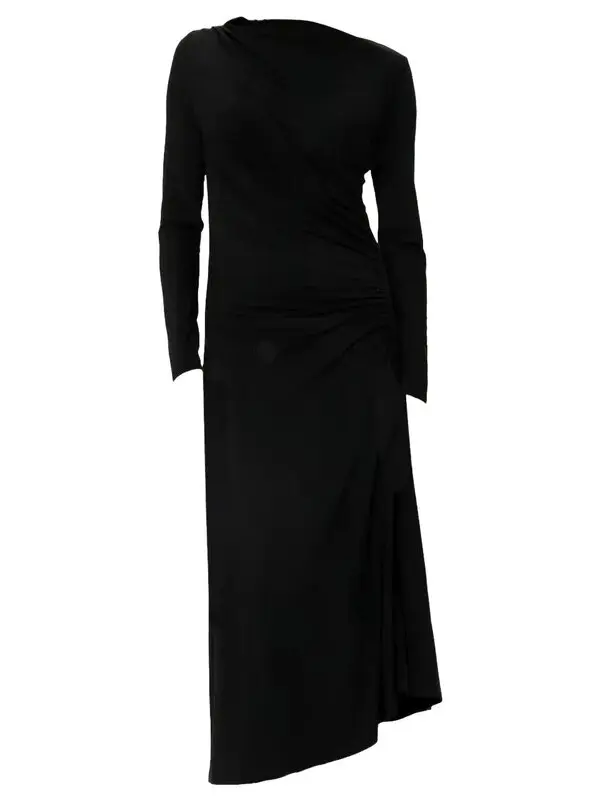 VIVEH Nashira Draped-design Midi Dress - Black