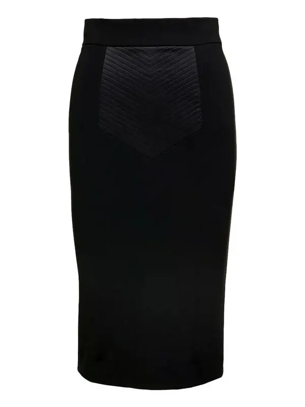 Dolce & Gabbana Chevron-panel Pencil Midi Skirt - Black