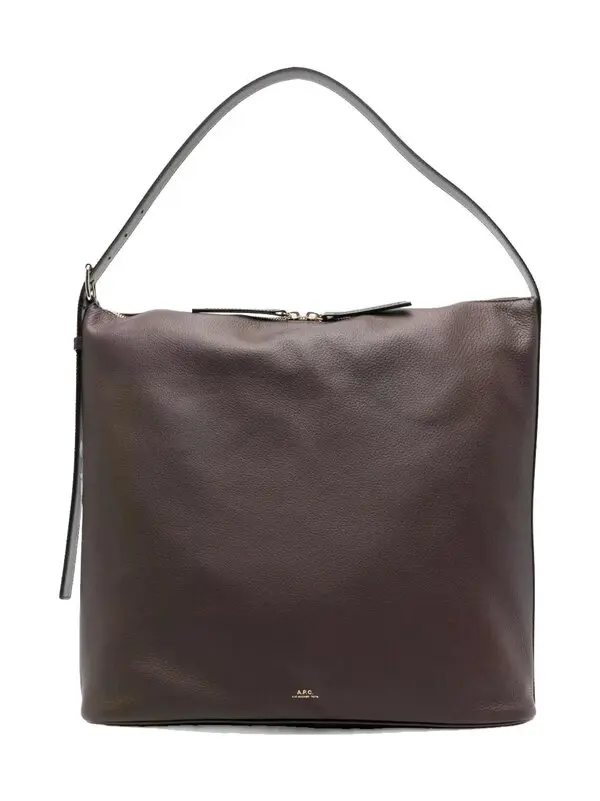 A.p.c. Vera Leather Tote Bag - Brown
