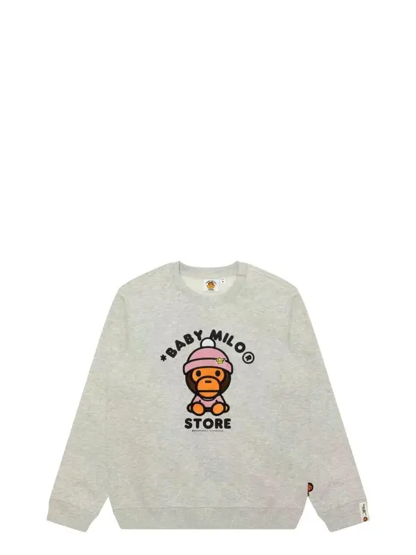 A BATHING APE Embroidered Long-sleeve Sweatshirt - Grey