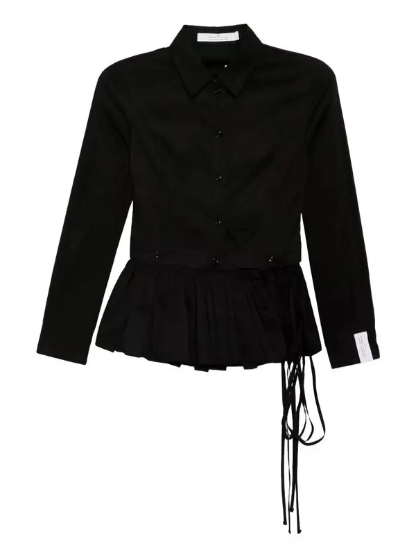 Rokh Peplum-hem Shirt - Black