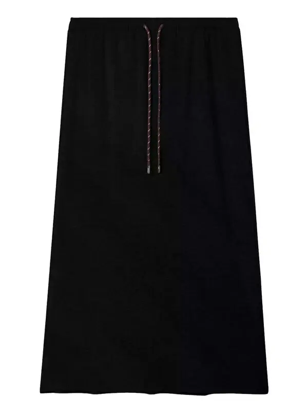 TOUT A COUP Drawstring Midi Skirt - Black