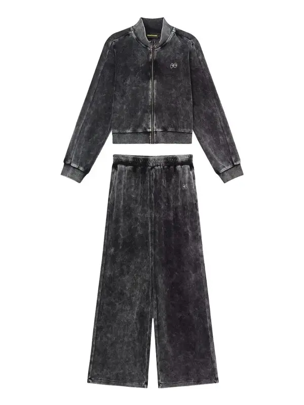 MINI CREAM Acid-washed Effect Tracksuit - Black
