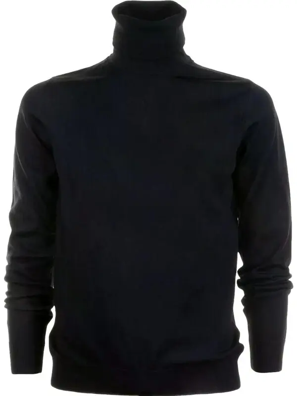 Alpha Studio Turtleneck Merino Wool Sweater - Black