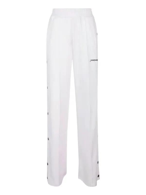 HINNOMINATE Button-detail Cotton Track Pants - White