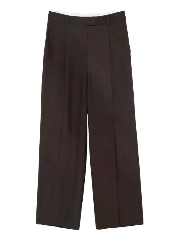 LOW CLASSIC Pleated-front Trousers - Brown