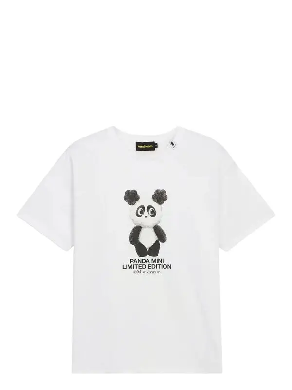 MINI CREAM Panda Mini Graphic-print T-shirt - White