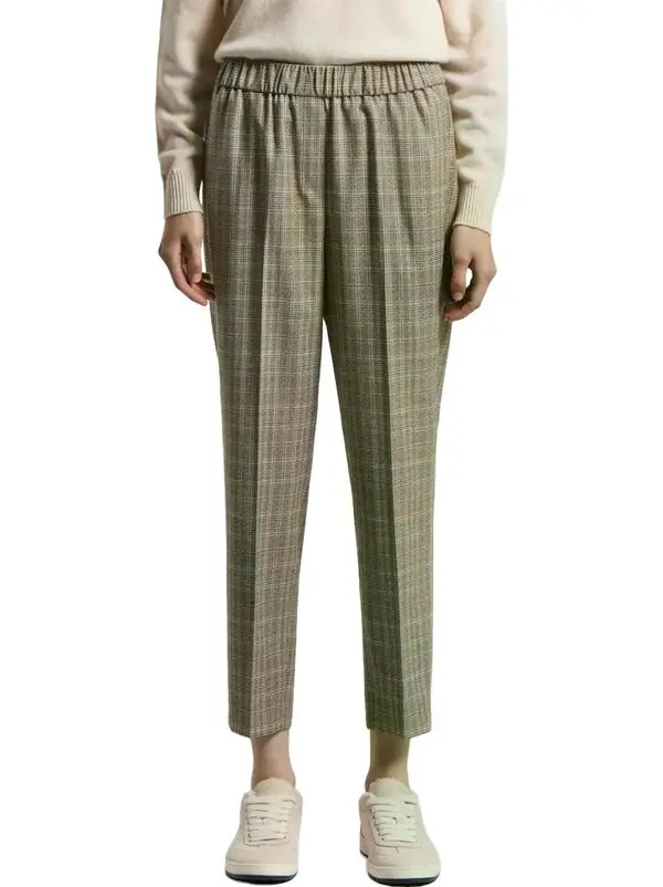 Peserico Check-pattern Trousers - Brown