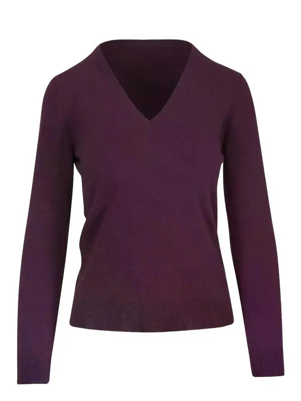 Brunello Cucinelli V-neck Long-sleeve Sweater - Purple