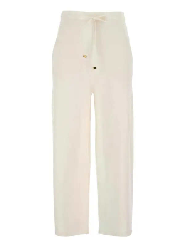 Elisabetta Franchi Drawstring Trousers - Neutrals
