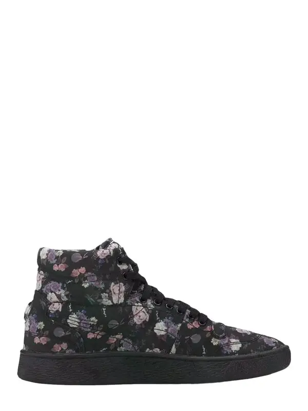 PUMA Floral Print High-top Sneakers - Black